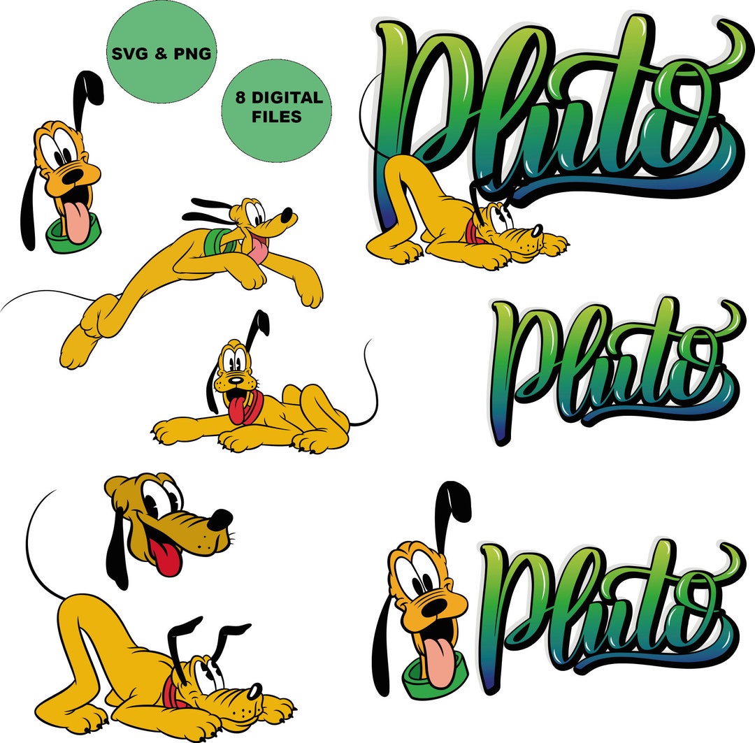 Pluto Clipart , Pluto Face , Pluto SVG , Pluto Png 8 Digital Files SVG ...