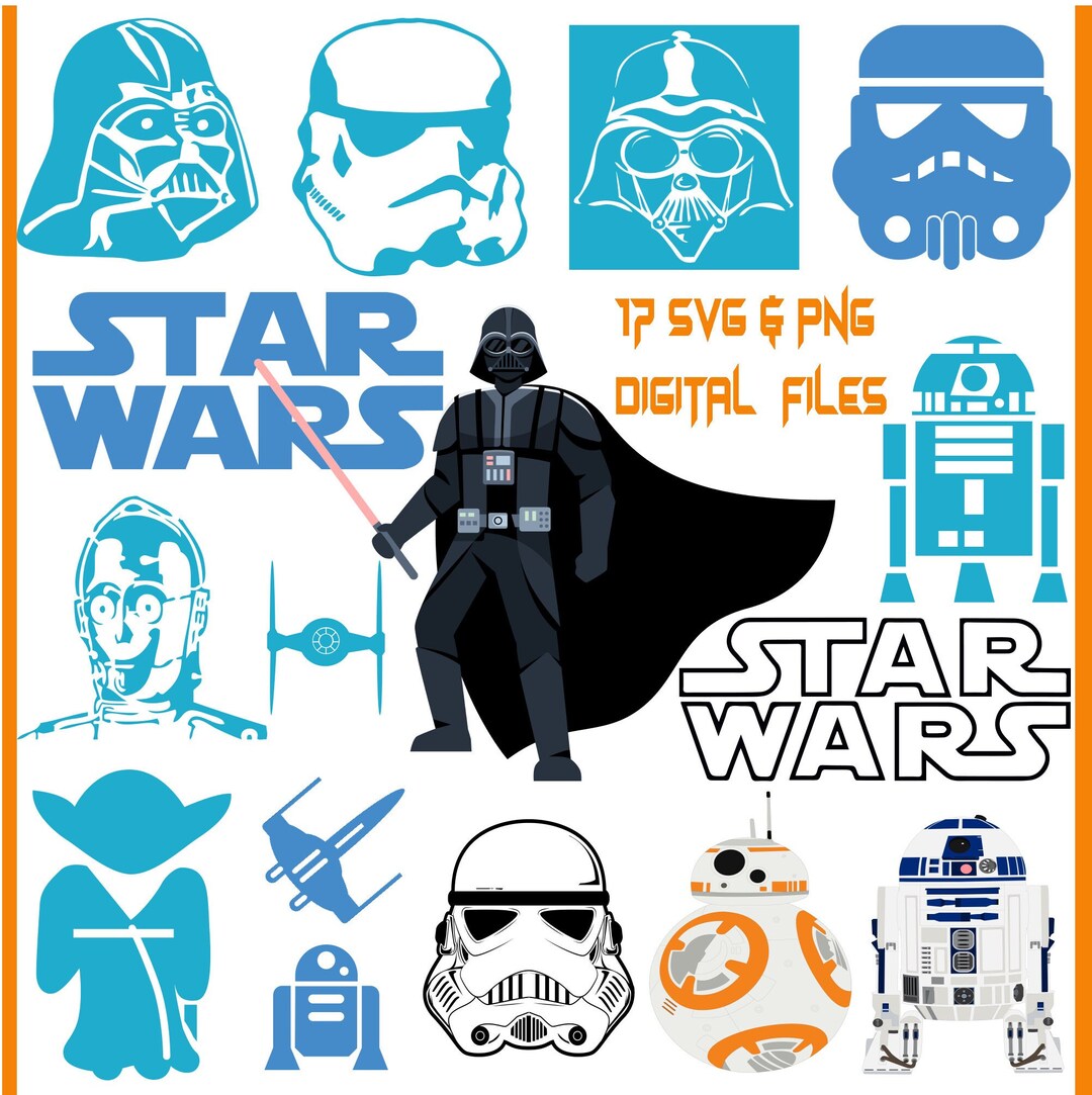 Star Wars Svg, Star Wars Png, Svg File for Cricut, Darth Vader Svg, 17 ...