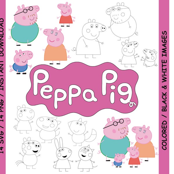 Peppa Pig Svg - Etsy UK