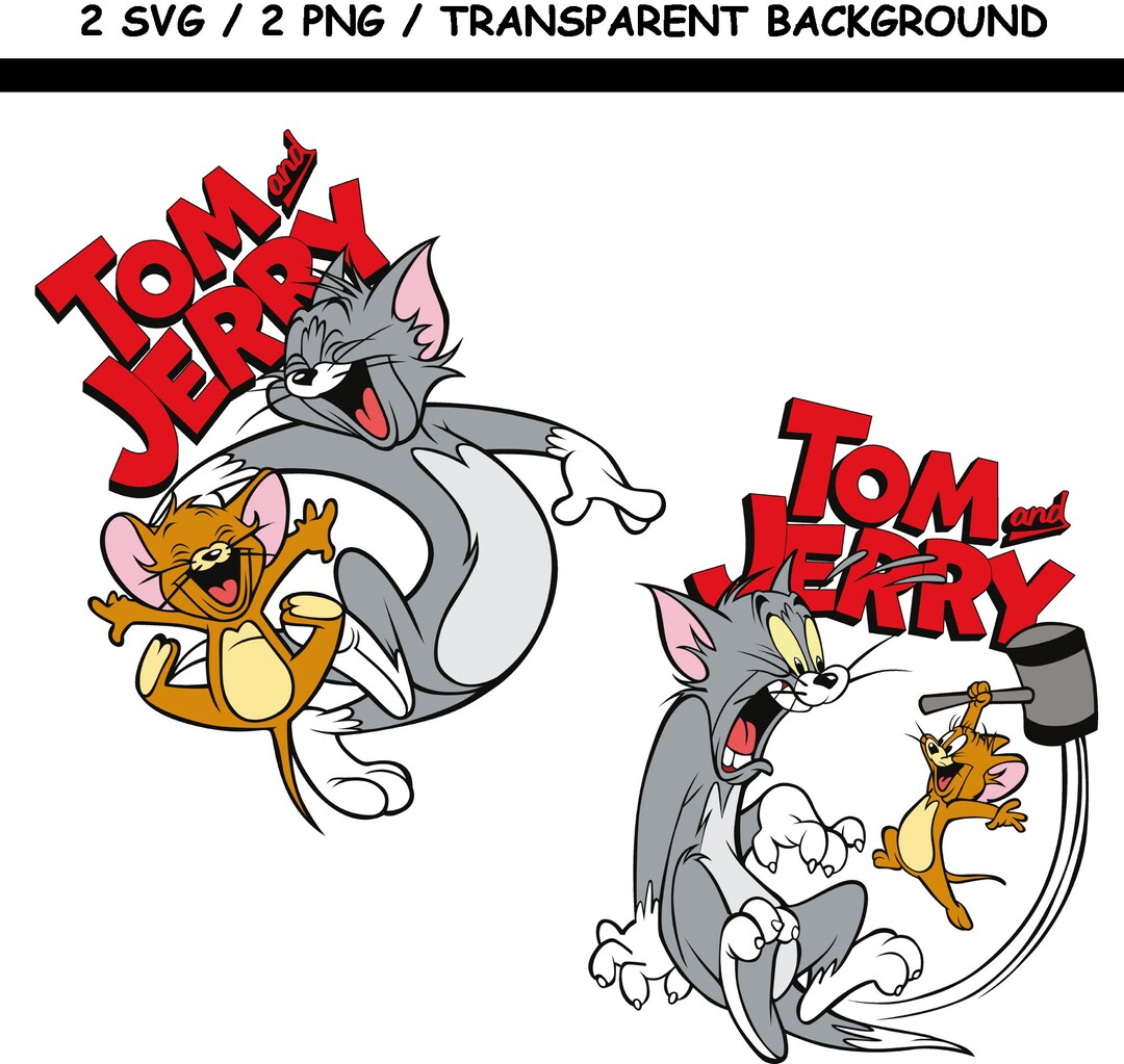 Tom X Jerry Clipart , 2 Digital Files SVG PNG , Layered and Editable ...