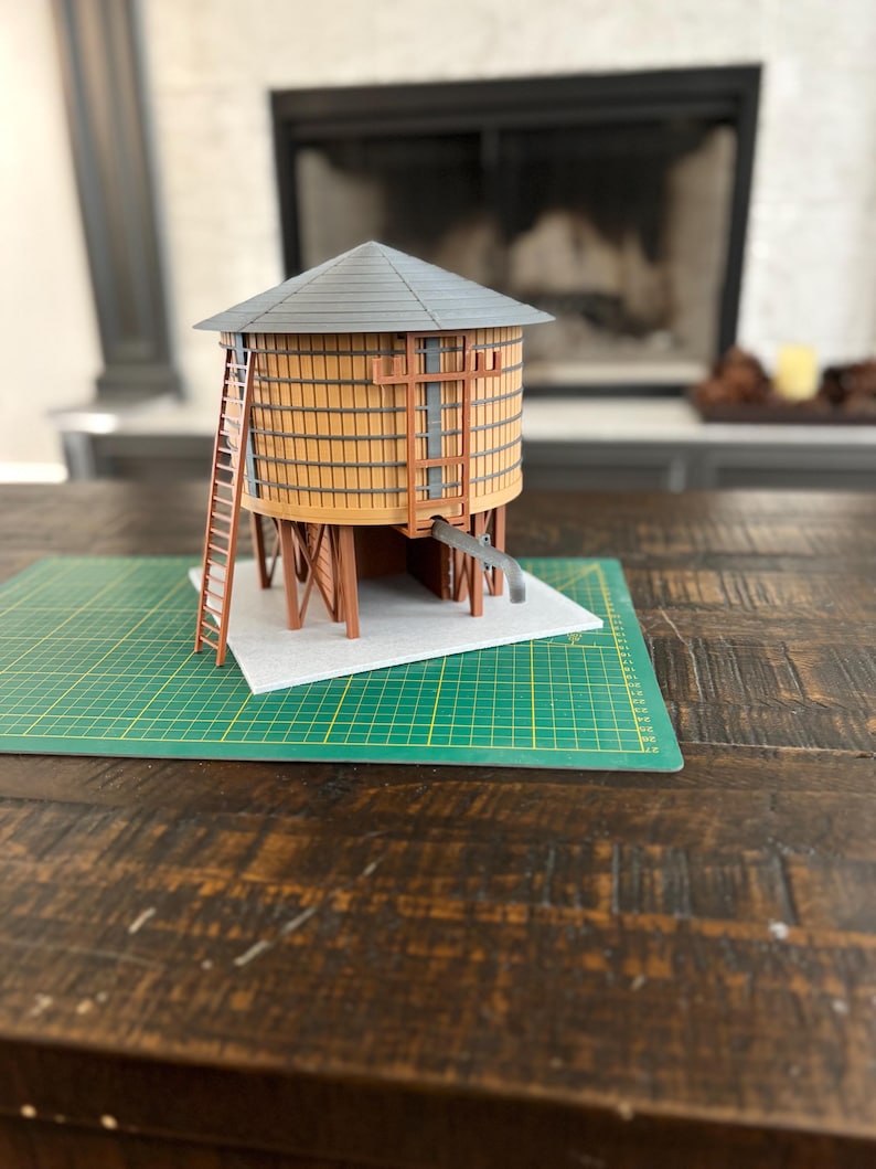 3D Printed Steam Era Water Tower Kit: Railroad Scenery - [varying ...