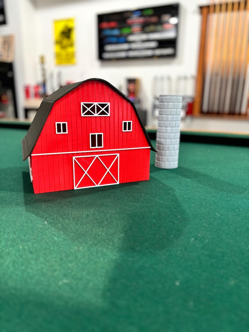 3D Printed Barn With Silo Kit: O & G Scale Model Railroad Scenery - Etsy