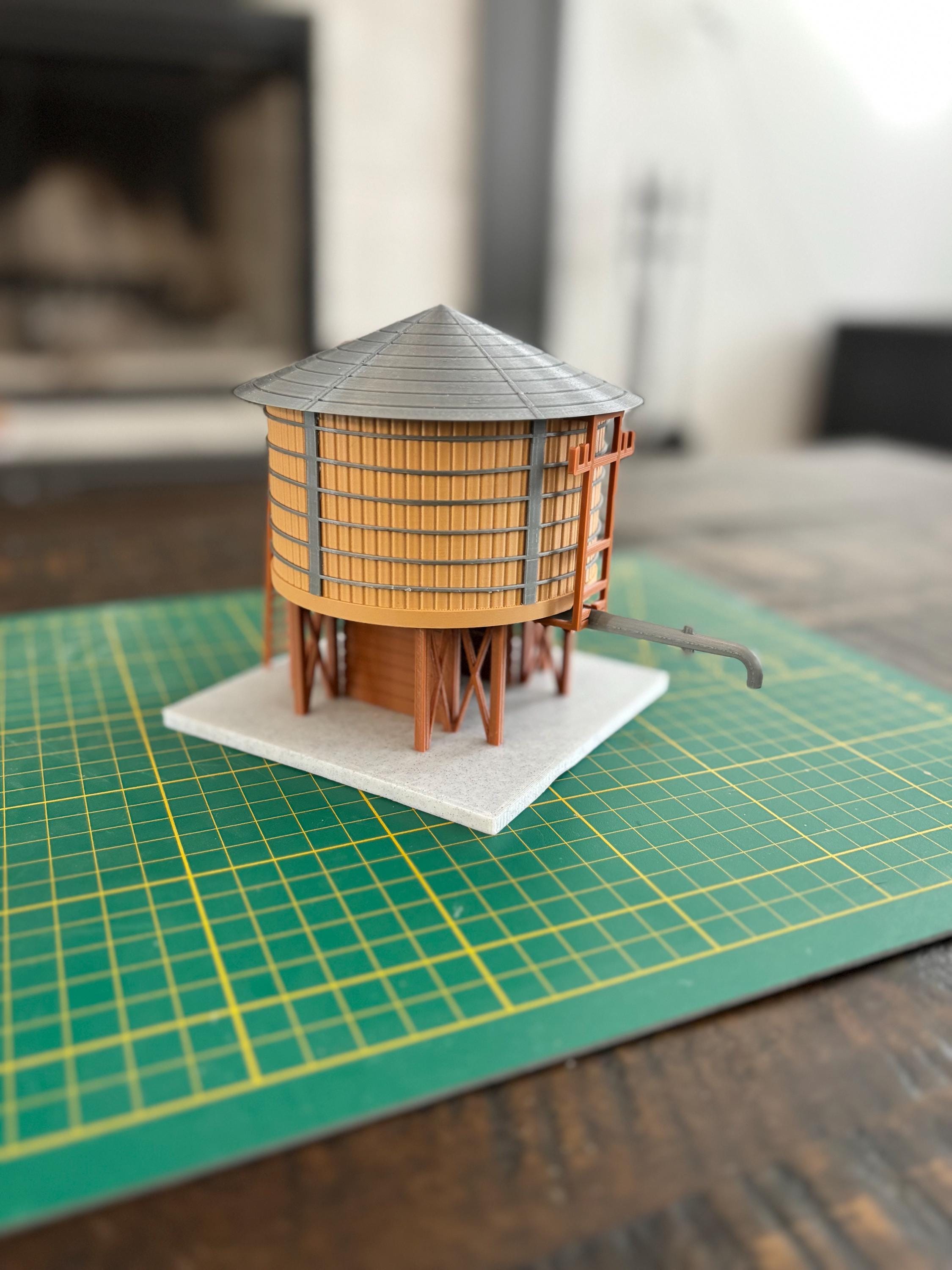 3D Printed Steam Era Water Tower Kit: Railroad Scenery - [varying ...