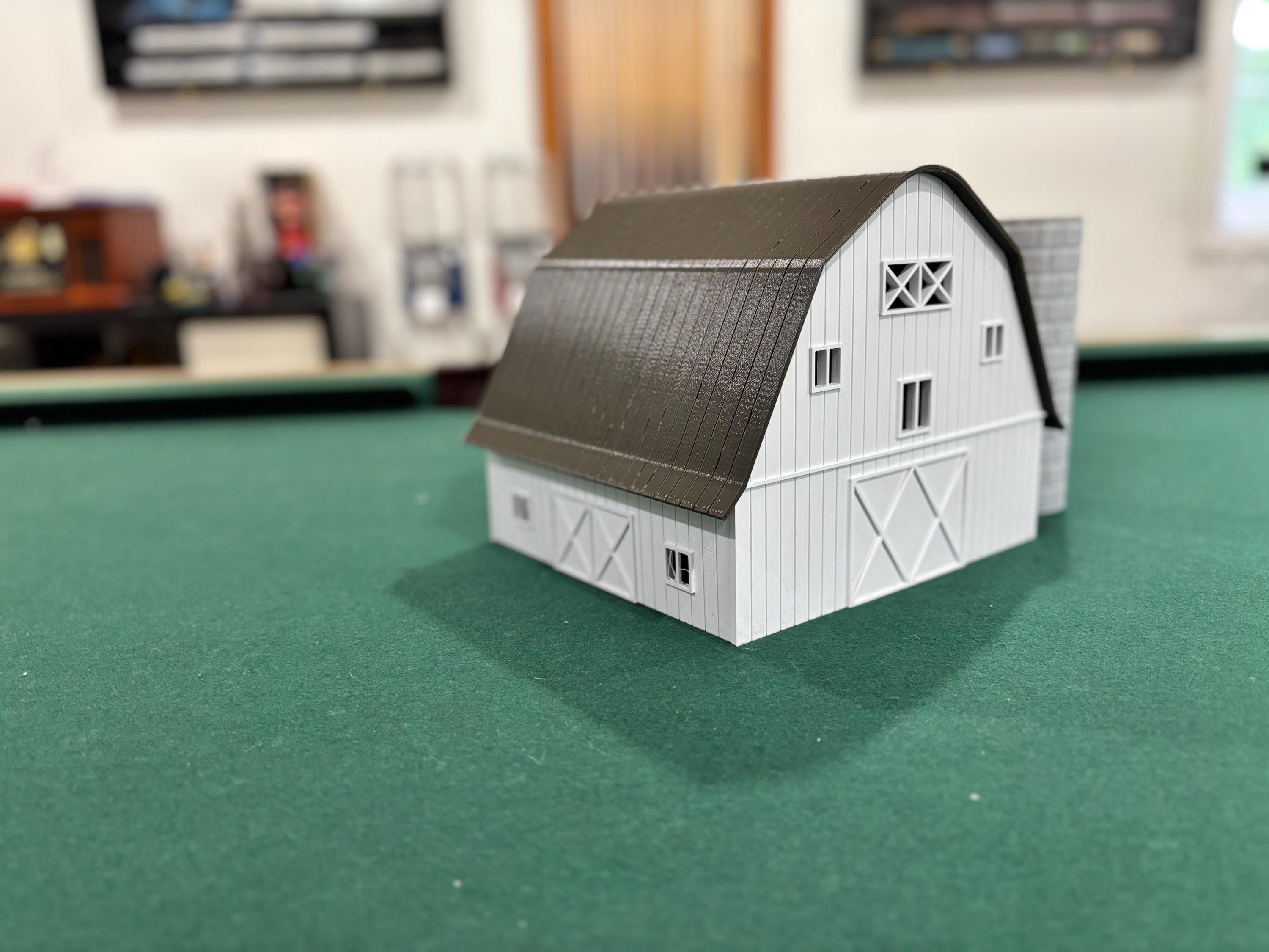 3D Printed Barn With Silo Kit: O & G Scale Model Railroad Scenery - Etsy