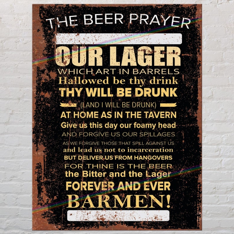 Metal Signs Vintage Retro BEER PRAYER Pub Bar Man Cave Garage Tin - Etsy
