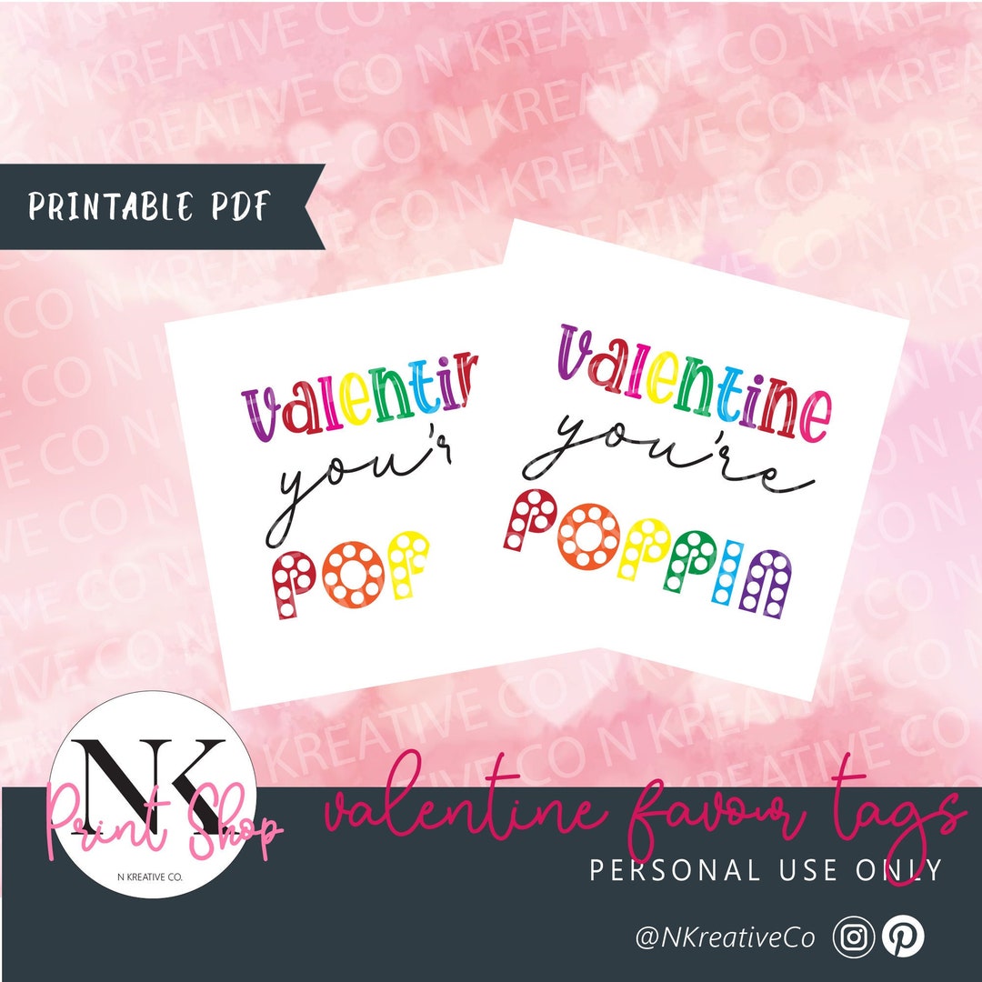 Valentine You're POPPIN | Pop It Valentine | Happy Valentines Day Tag ...