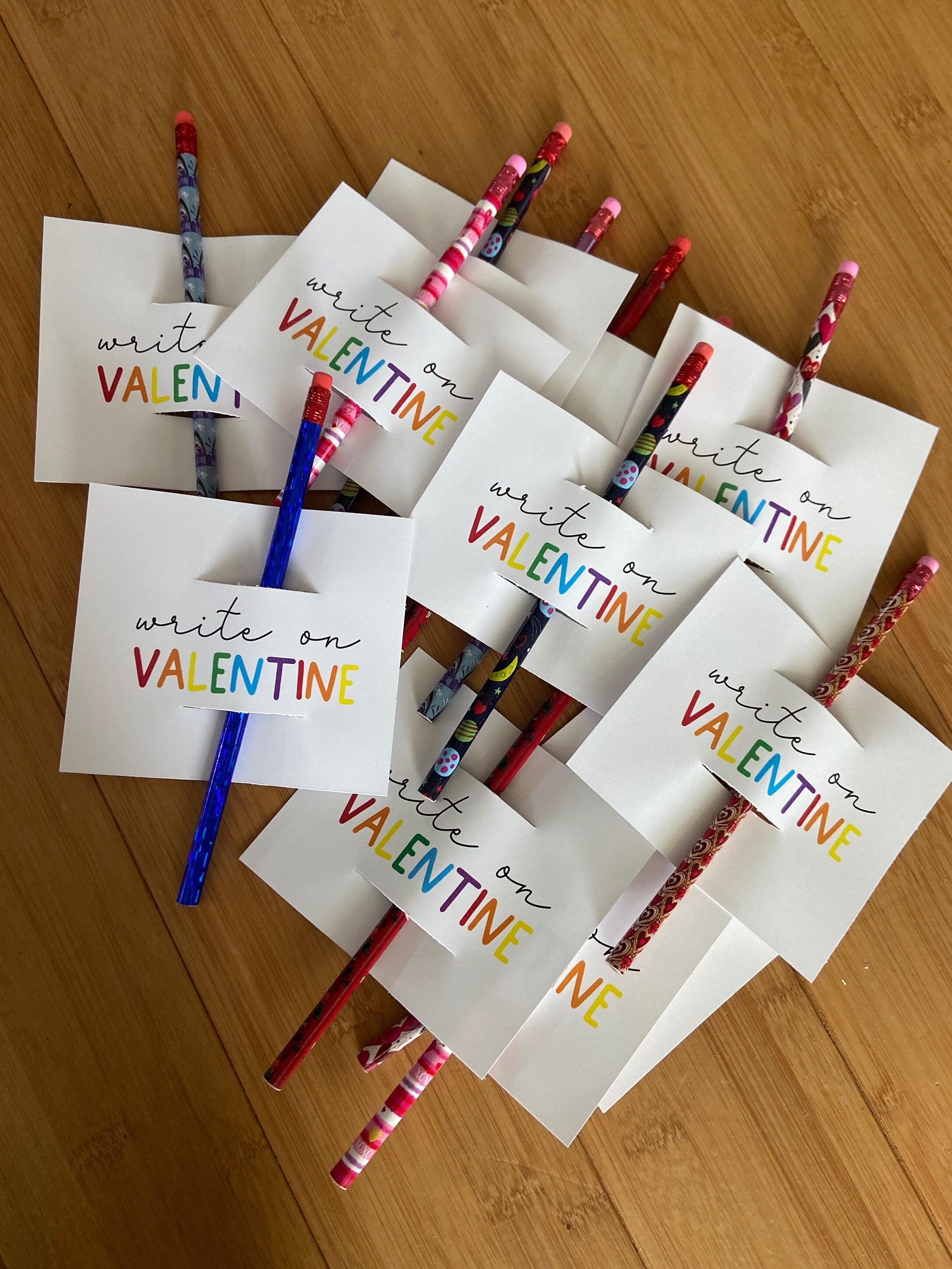 Write on Valentine's Day Tag | Valentine Tag for Pencil | Valentine Tag ...