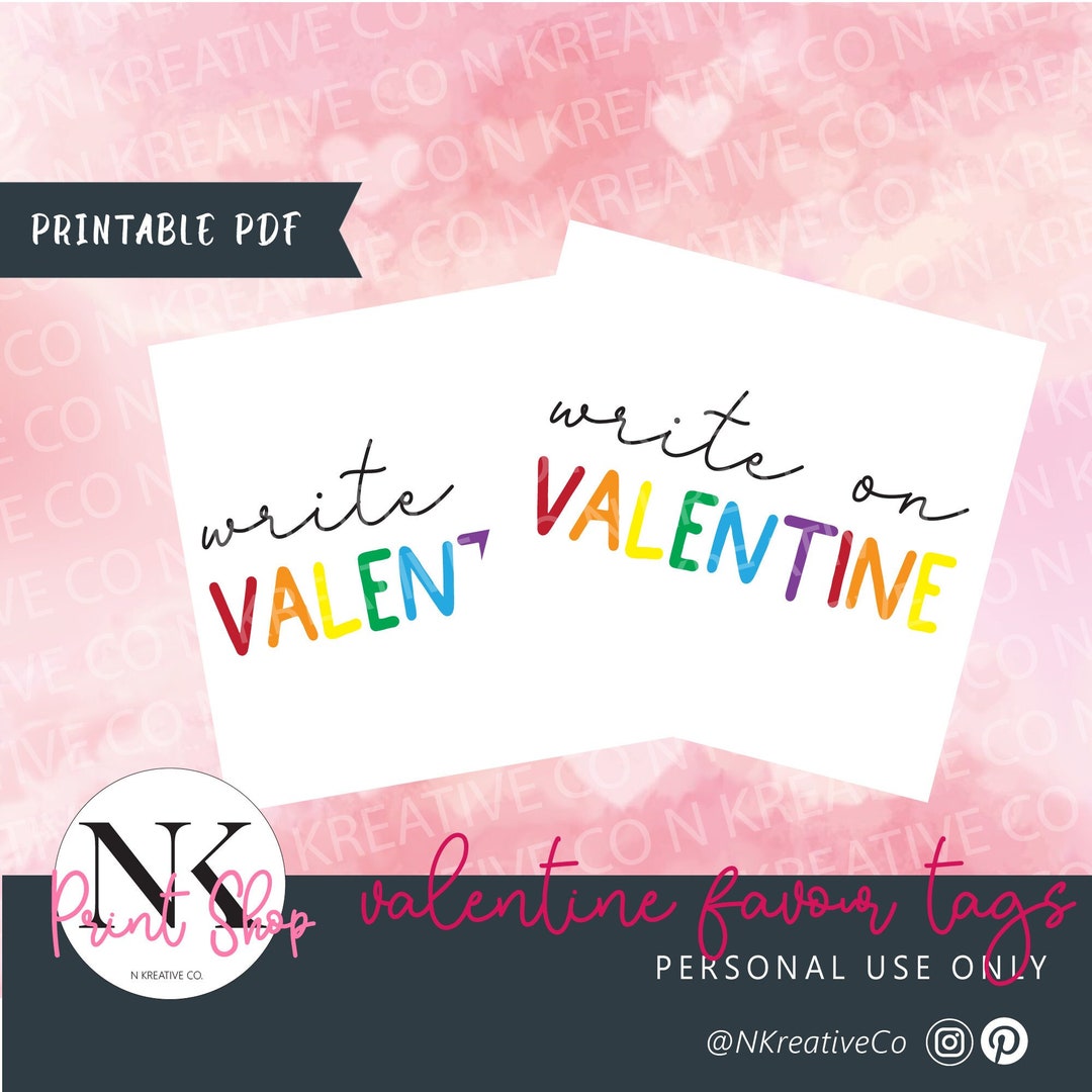 Write on Valentine's Day Tag | Valentine Tag for Pencil | Valentine Tag ...