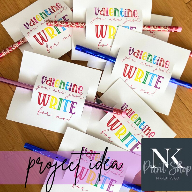 Valentine You're Just WRITE for Me | Pencil Valentine Tag | Pen ...