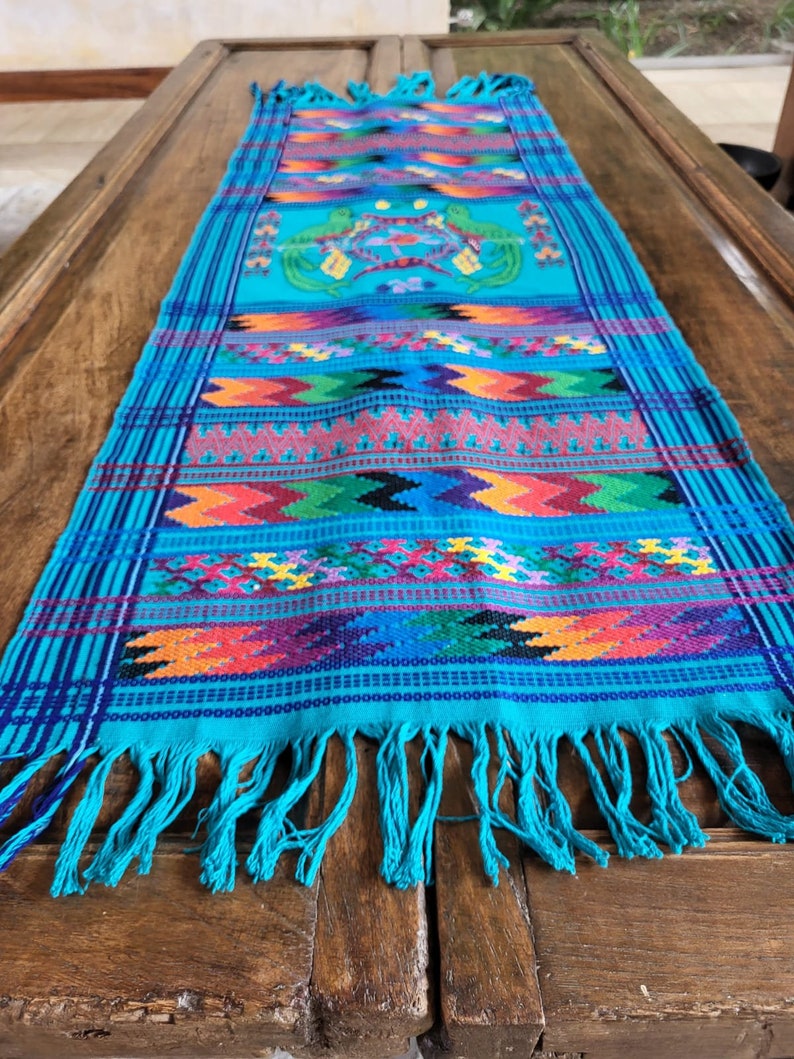Stunningly Vibrant Guatemalan Handmade Table Runner Dining, Kitchen ...