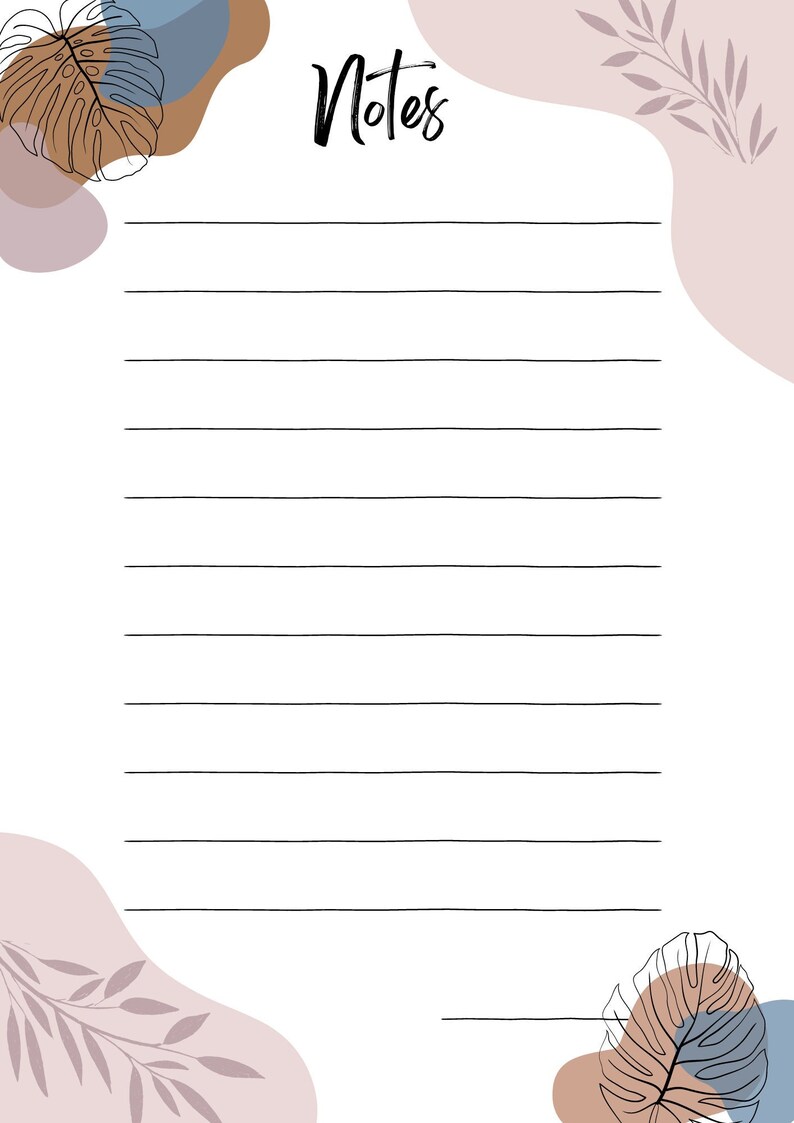 Página de notas imprimible, plantilla de notas rayadas, toma de notas ...