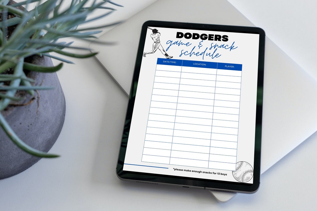 Editable Digital Sports Game & Snack Schedule - Etsy