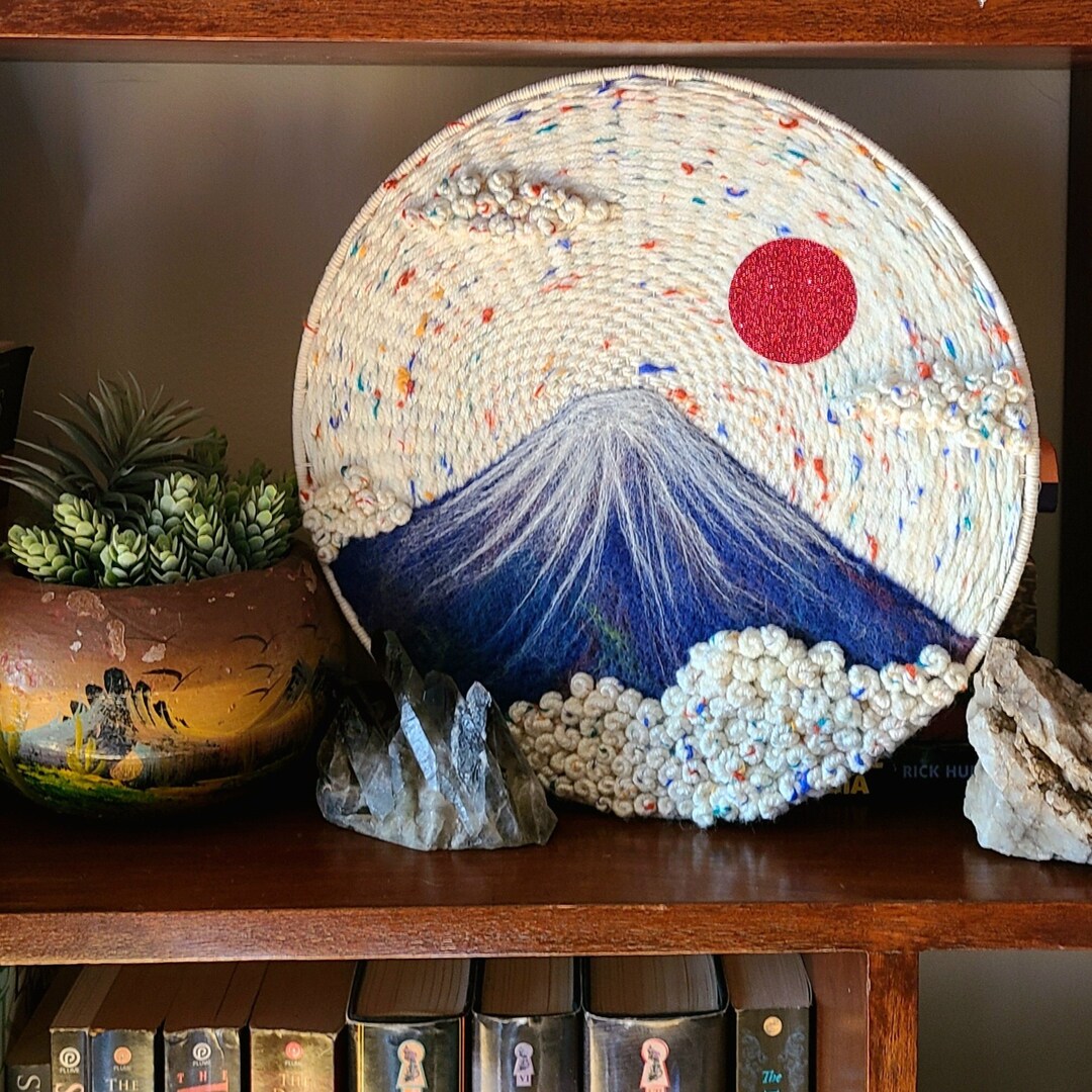 Mount Fuji Volcano Hoop Woven Wall Art Gift for Geology Lovers - Etsy