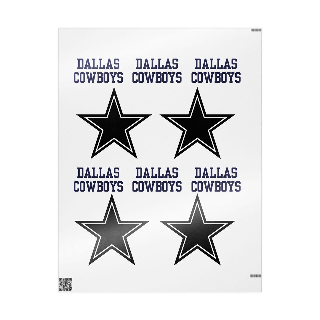 NFL Dallas Cowboys Wrapping Paper White - Football Gift Wrap, Sports ...