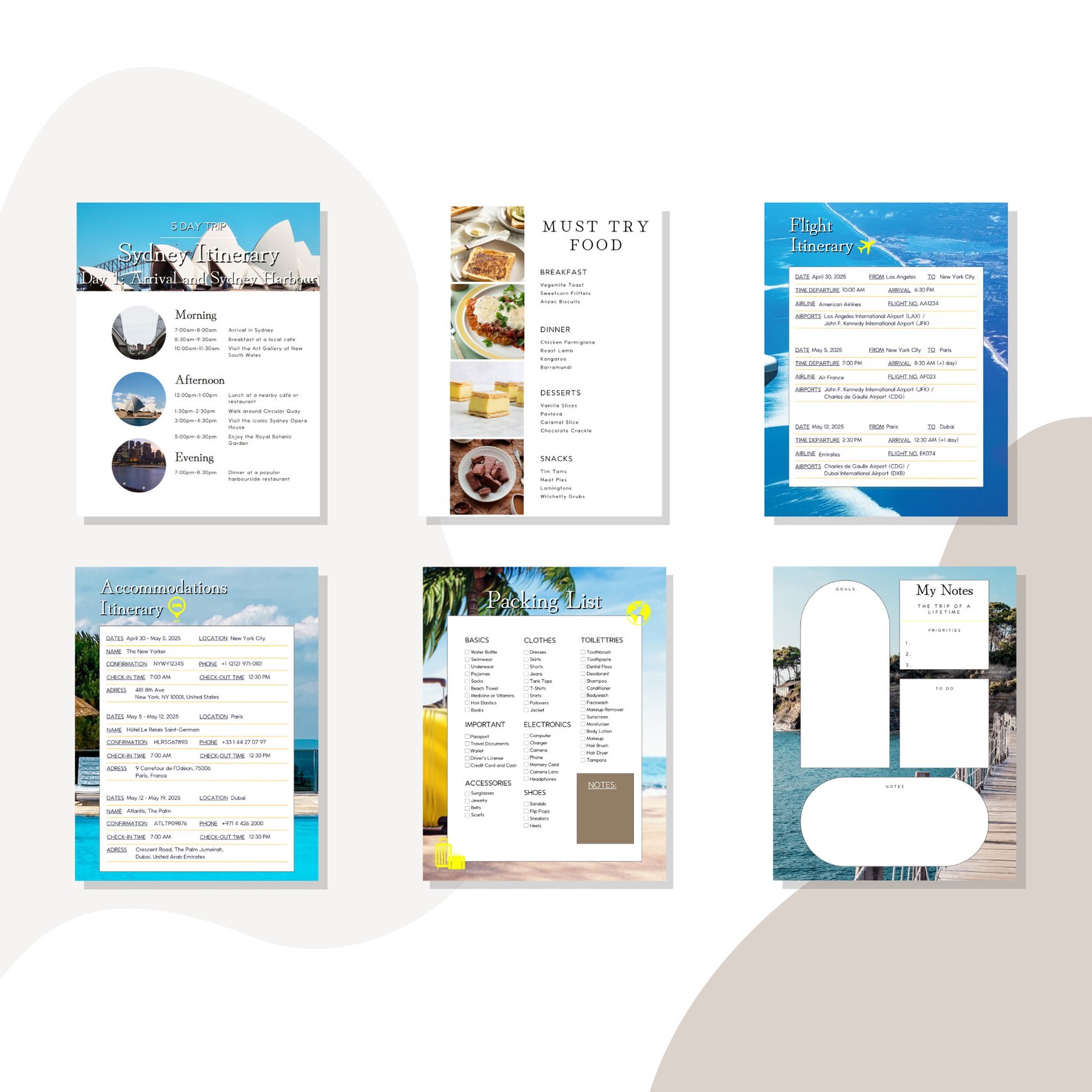 Sydney Itinerary 5-day Canva Template | Sydney Australia Travel Planner ...