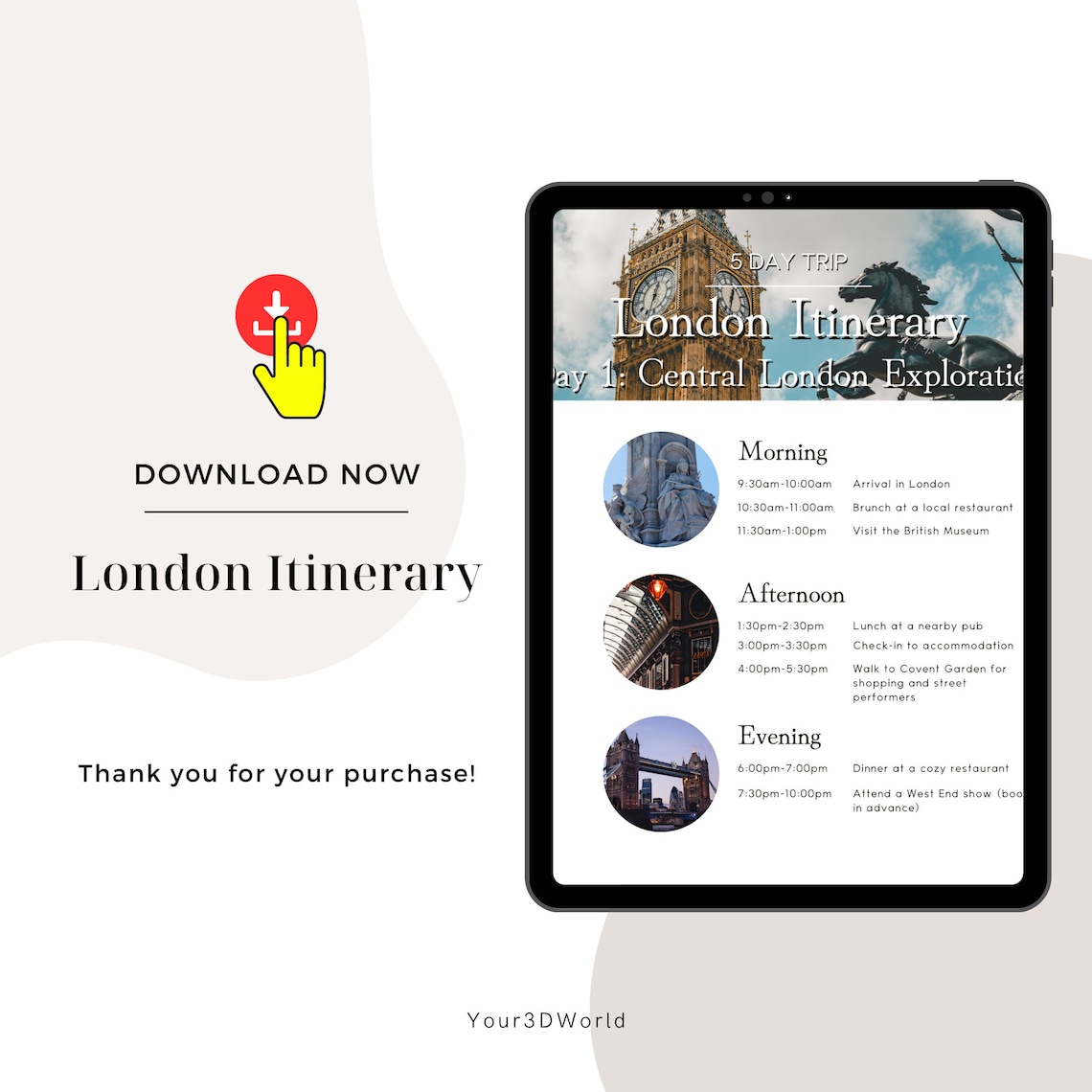 London Itinerary 5-day Canva Template | London England Travel Planner ...