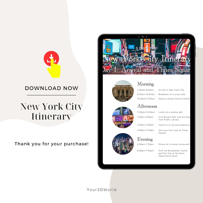 New York City Itinerary 5-day Canva Template | NYC US Travel Planner ...