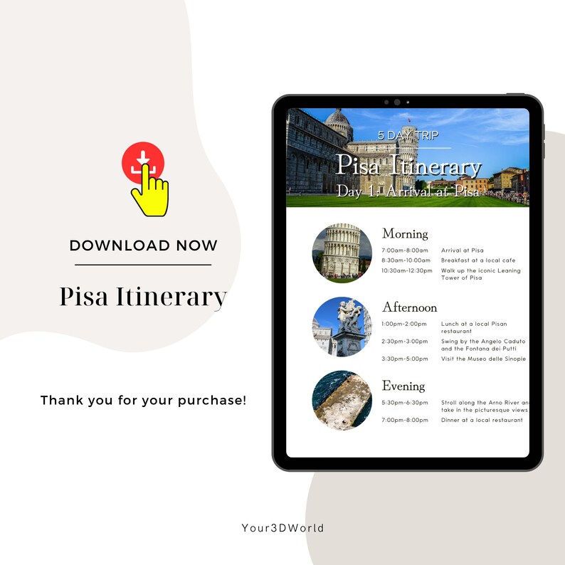 Pisa Itinerary 5-day Canva Template | Pisa Italy Travel Planner | Canva ...