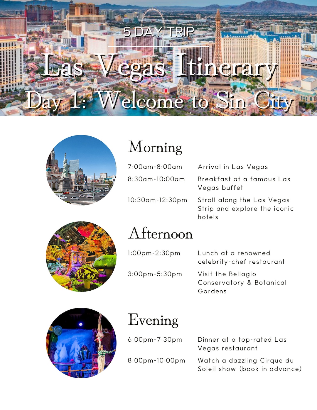 Las Vegas Itinerary 5-day Canva Template | Las Vegas Travel Planner | Canva Template Travel ...