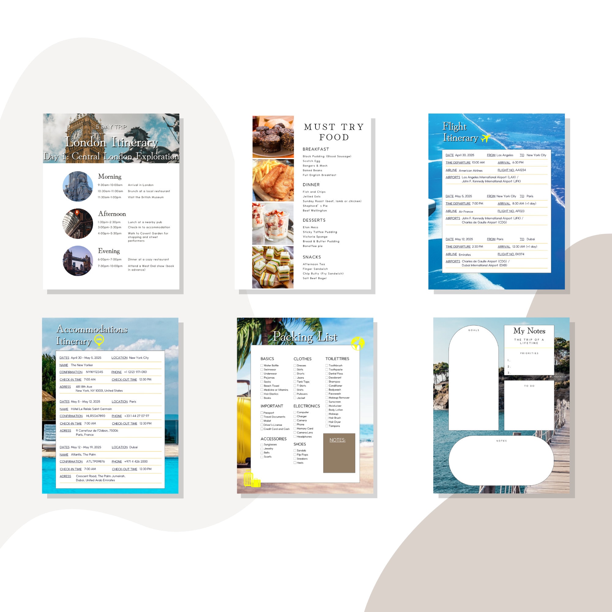 London Itinerary 5-day Canva Template | London England Travel Planner ...