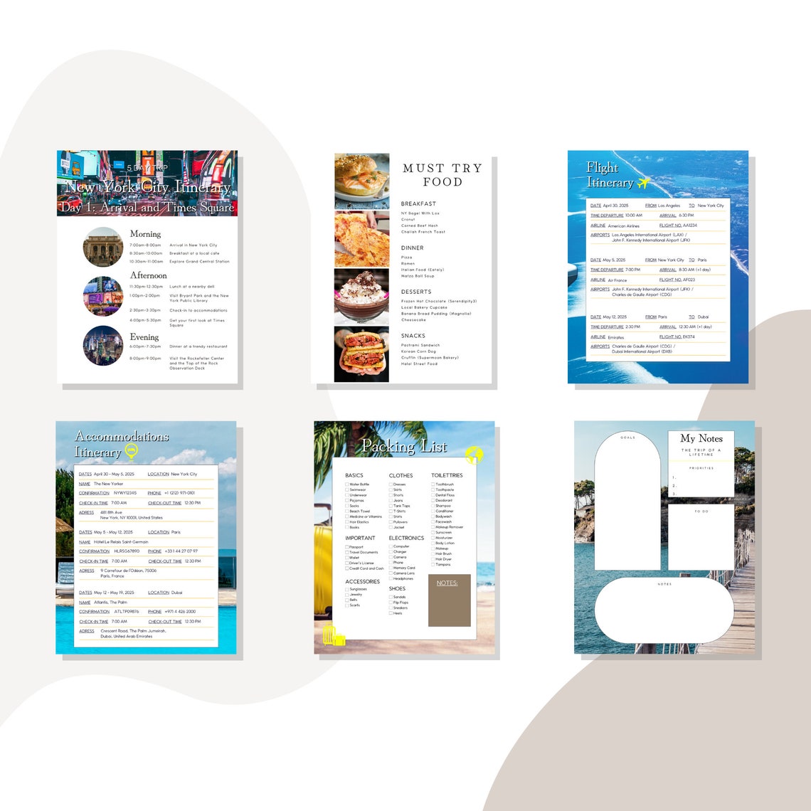 New York City Itinerary 5-day Canva Template | NYC US Travel Planner ...