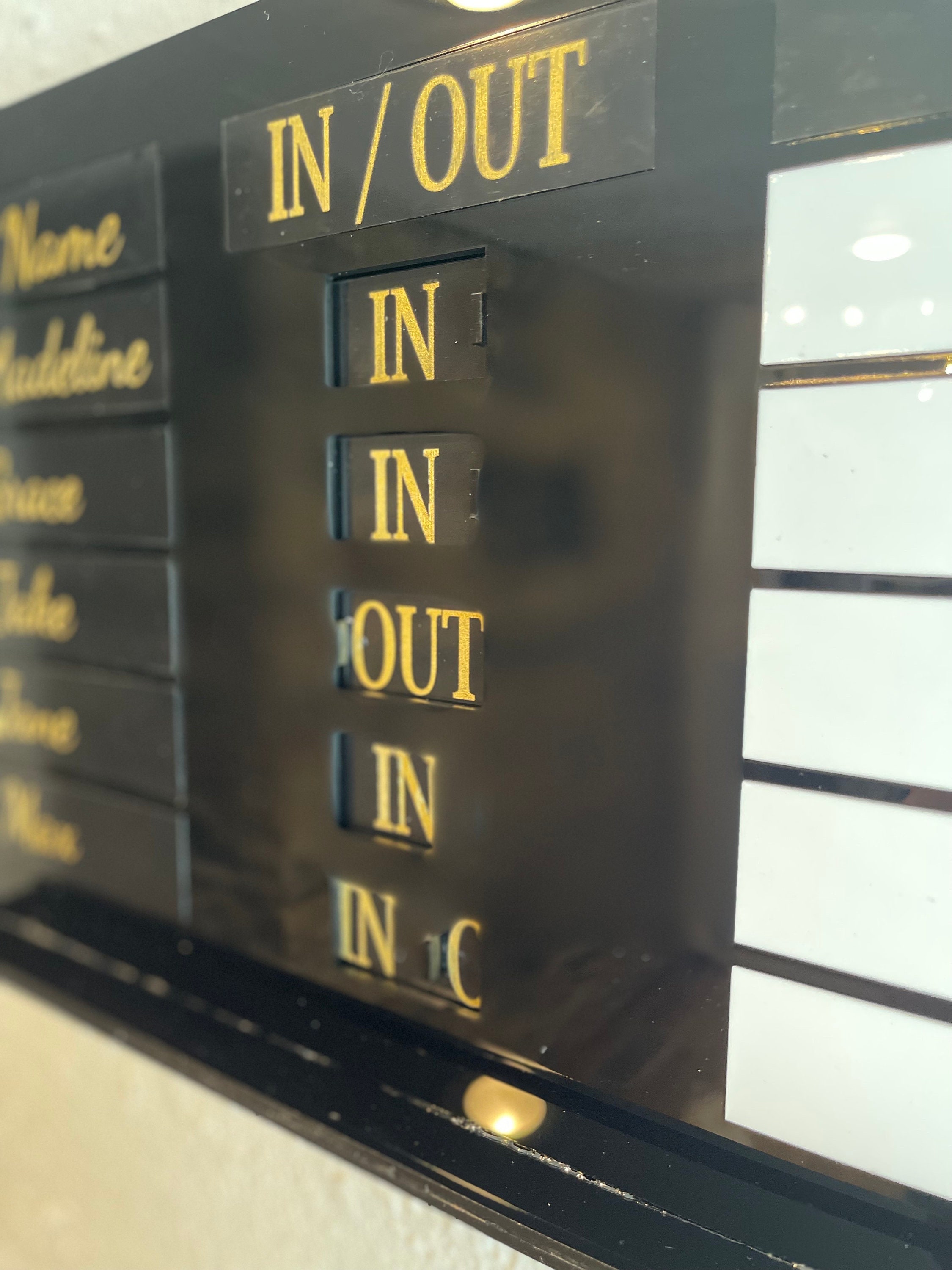 Out of Office Sign With a Sliding In/out With Matching Names. Includes ...