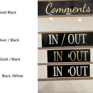 Out of Office Sign With a Sliding In/out With Matching Names. Includes ...