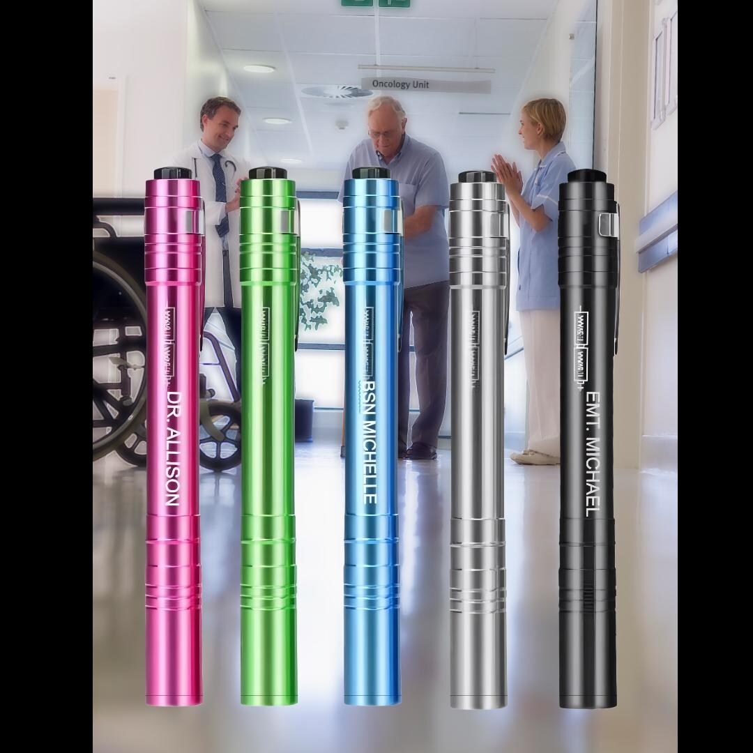 Engraved Pen Light Flashlight With Clip. Mini Pen Light For, Nursing ...