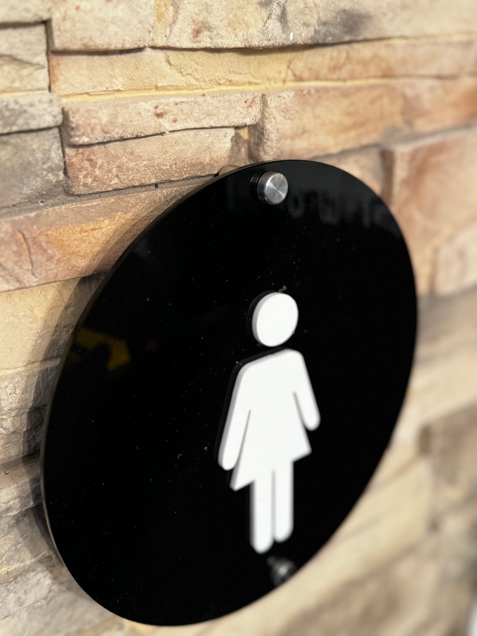 6 Round 3D Restroom Acrylic Sign Bathroom Signs Office - Etsy
