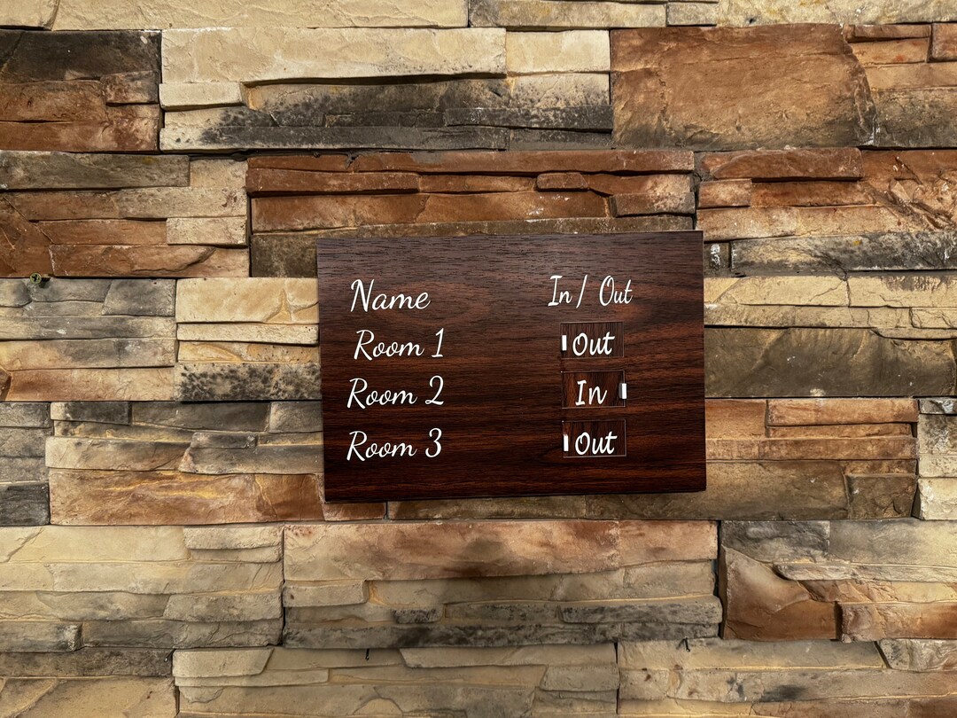 Wood Grain Out of Office Sign With a Sliding In/out, With Engraved ...