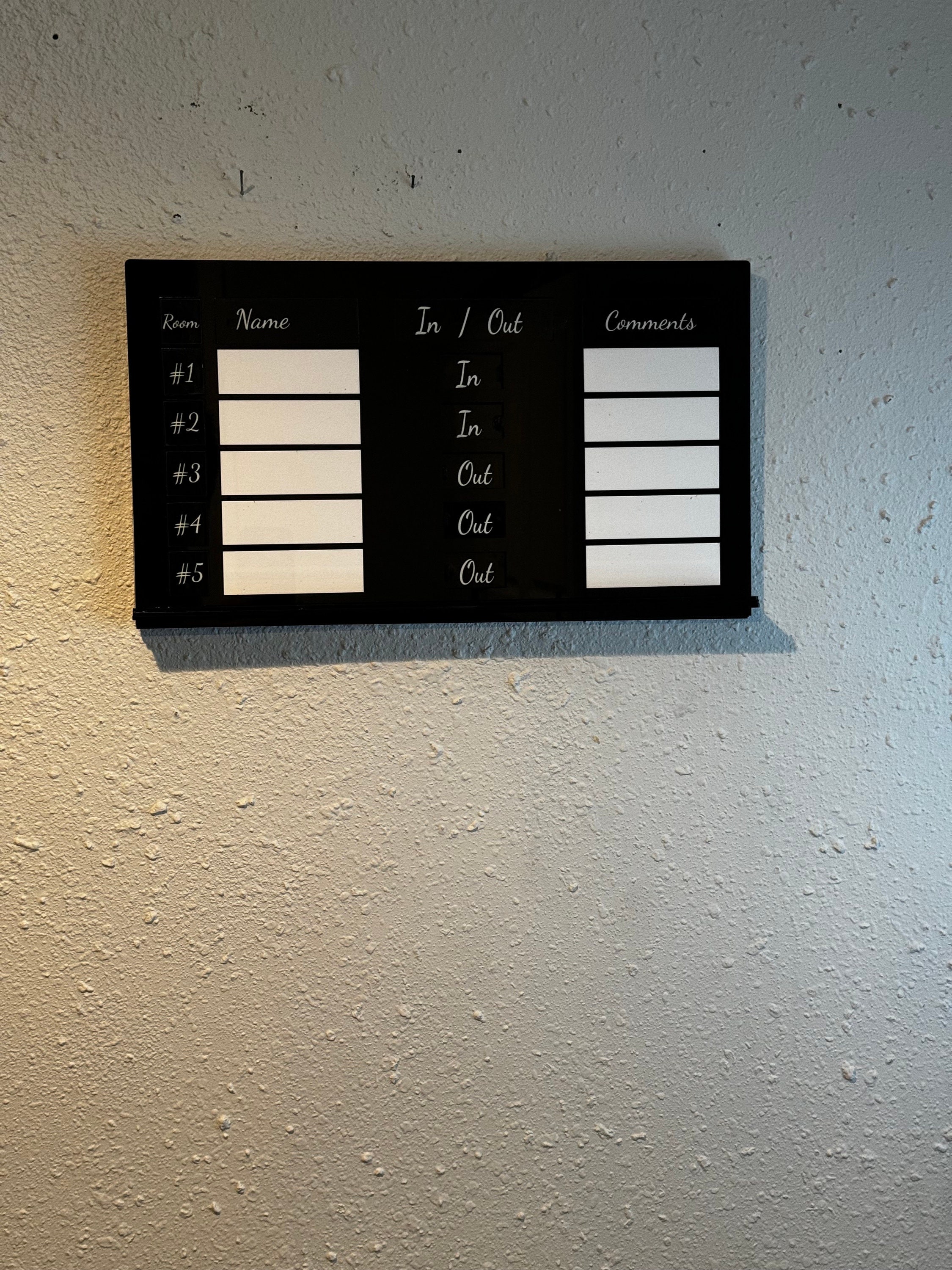 Out of Office Sign With Room s and a Sliding in / Out Section Also a ...