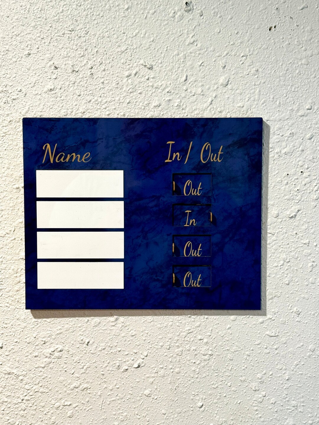 Blue Marble Acrylic Out of Office Sign With a Sliding In/out, Also a ...