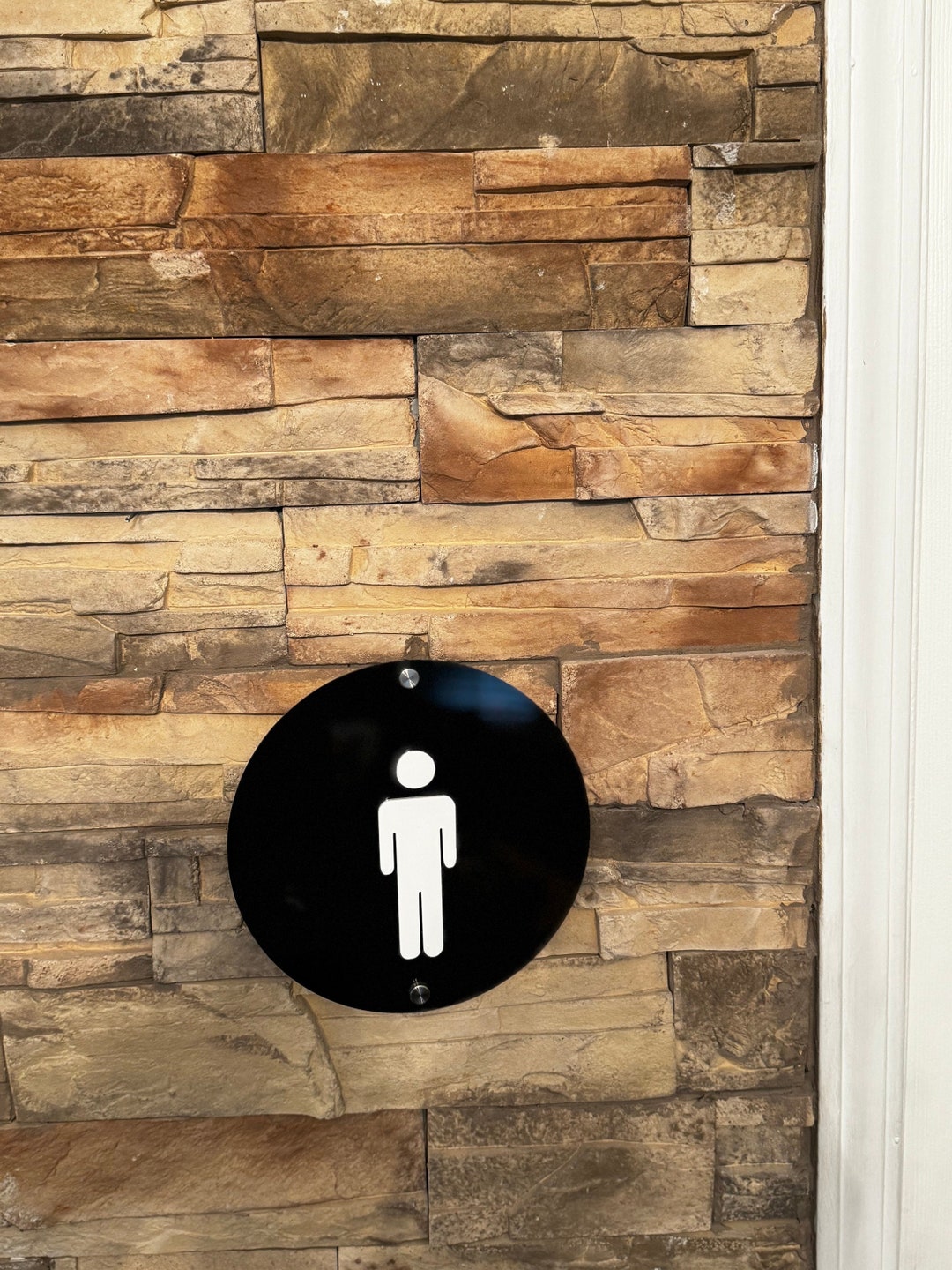 9 Round 3D Restroom Acrylic Sign Bathroom Signs Office - Etsy
