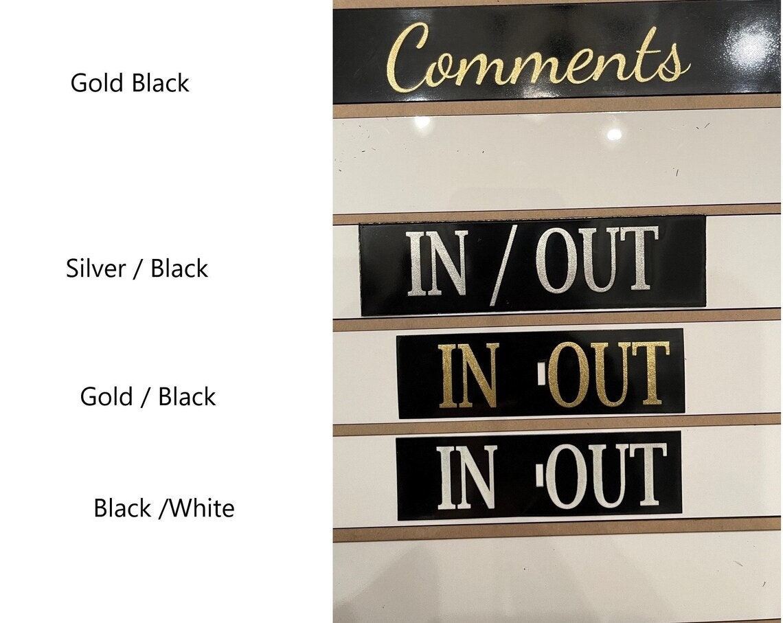 Out of Office Sign With a Sliding in / Out. Includes a Comment Section ...
