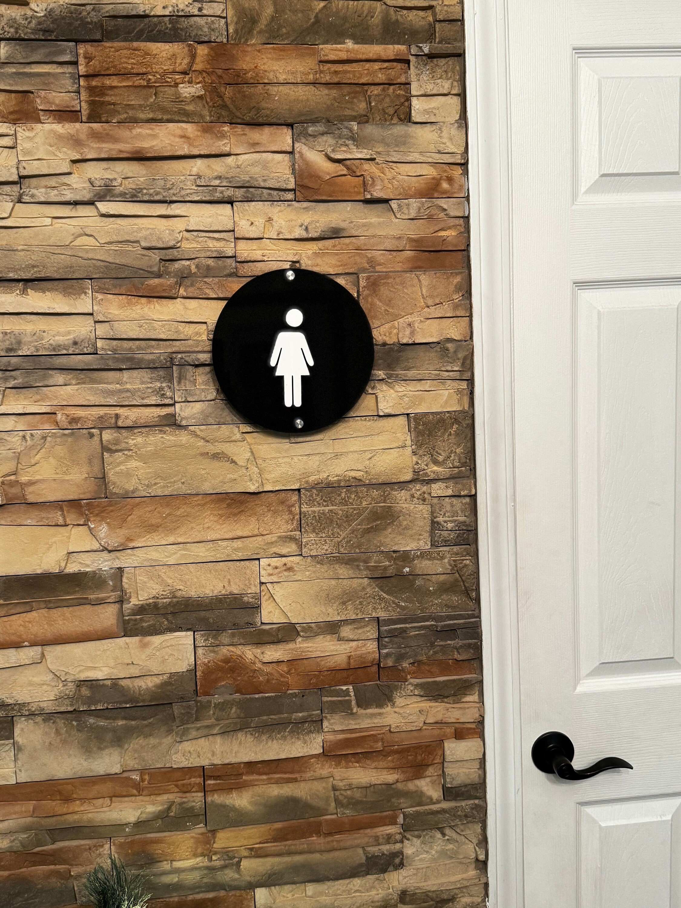 6 Round 3D Restroom Acrylic Sign Bathroom Signs Office - Etsy