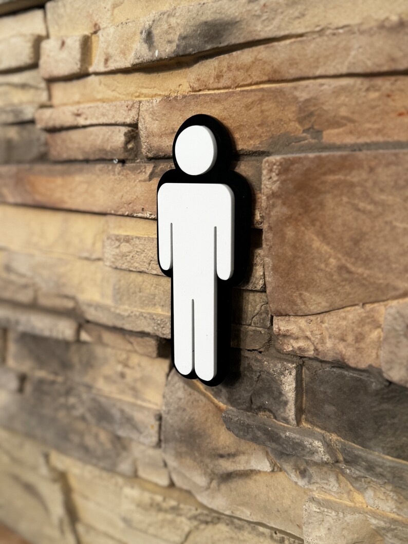 6 3D Restroom Acrylic Sign, Bathroom Signs, Office Bathroom Decor ...