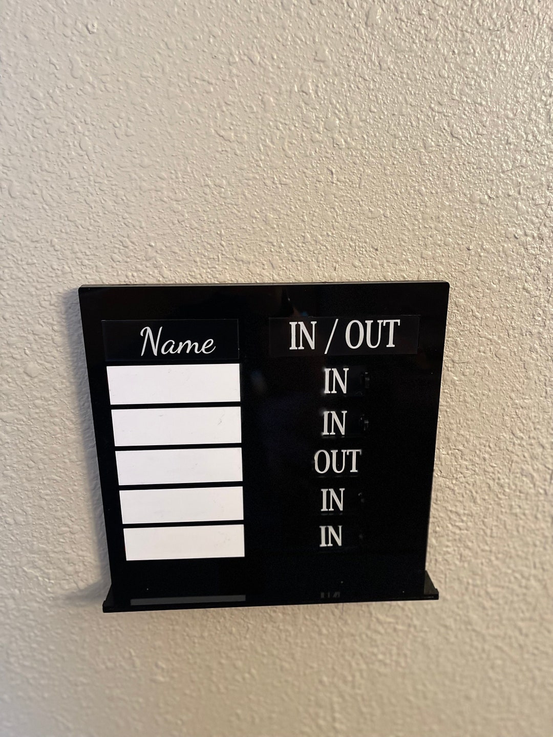 Out of Office Sign With a Sliding in / Out. Area to Write Names With ...