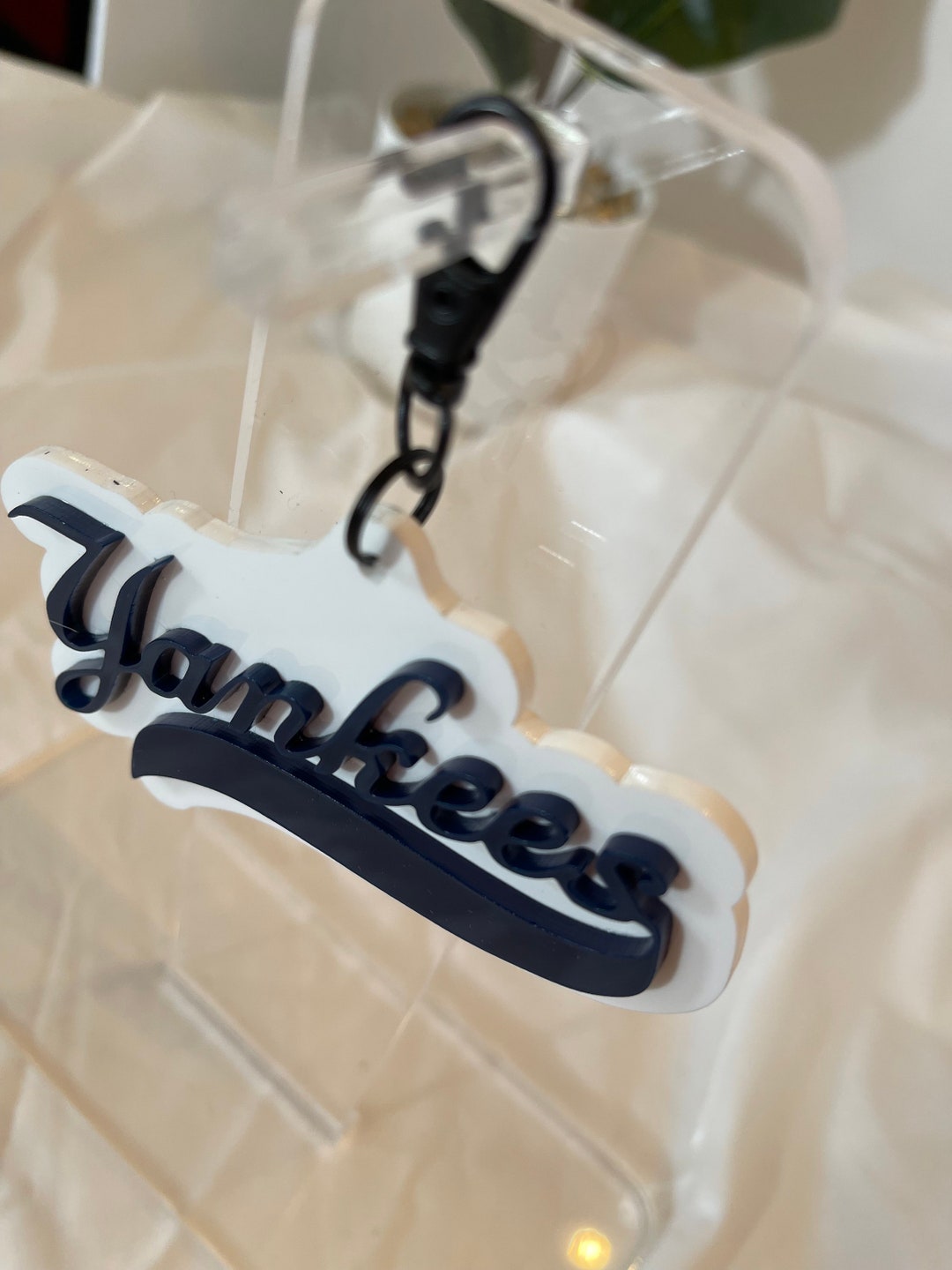 Yankees Baseball Inspired 3D Looking Acrylic Keychain or Bag Tag. - Etsy