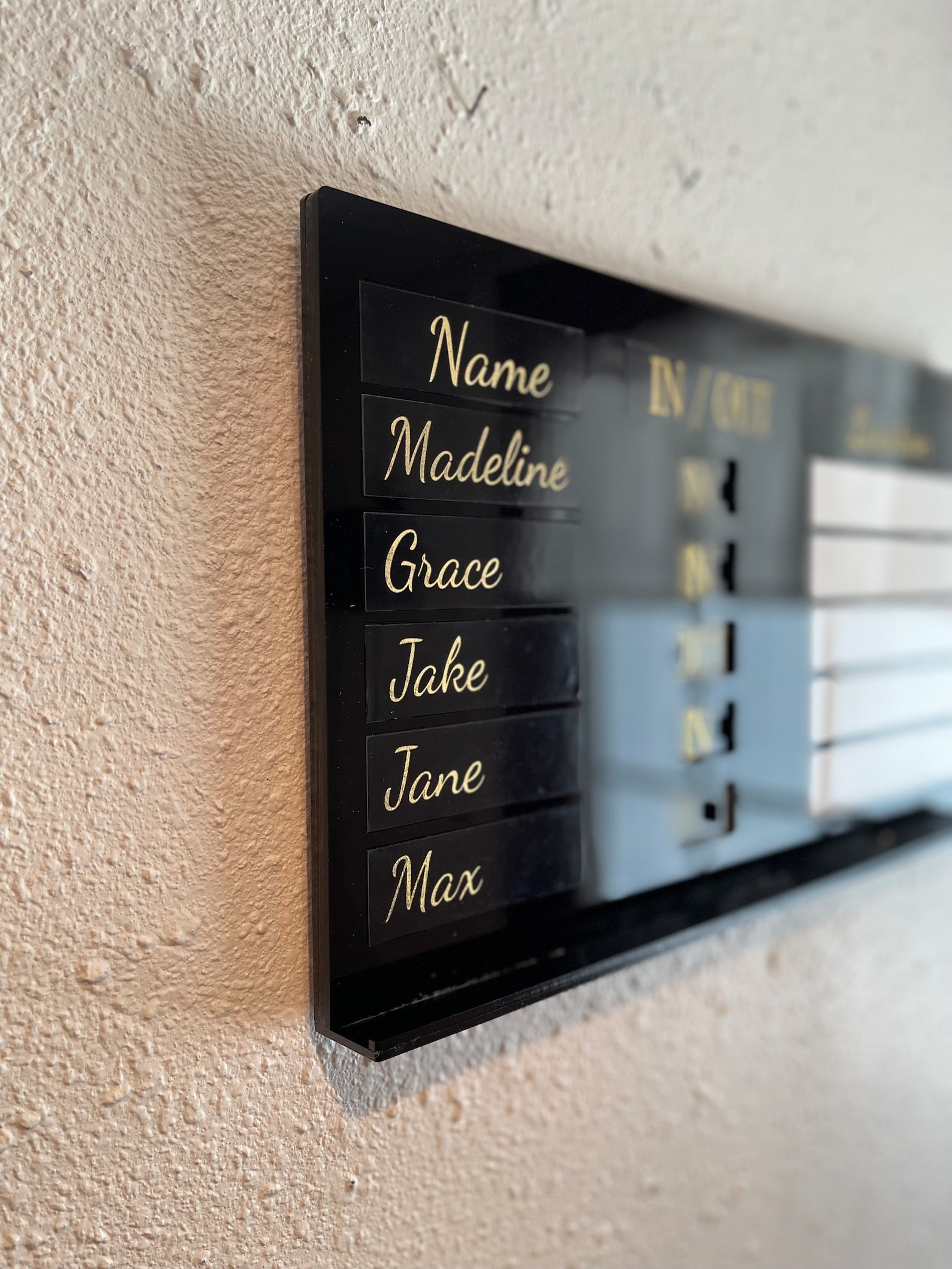 Out of Office Sign With a Sliding In/out With Matching Names. Includes ...