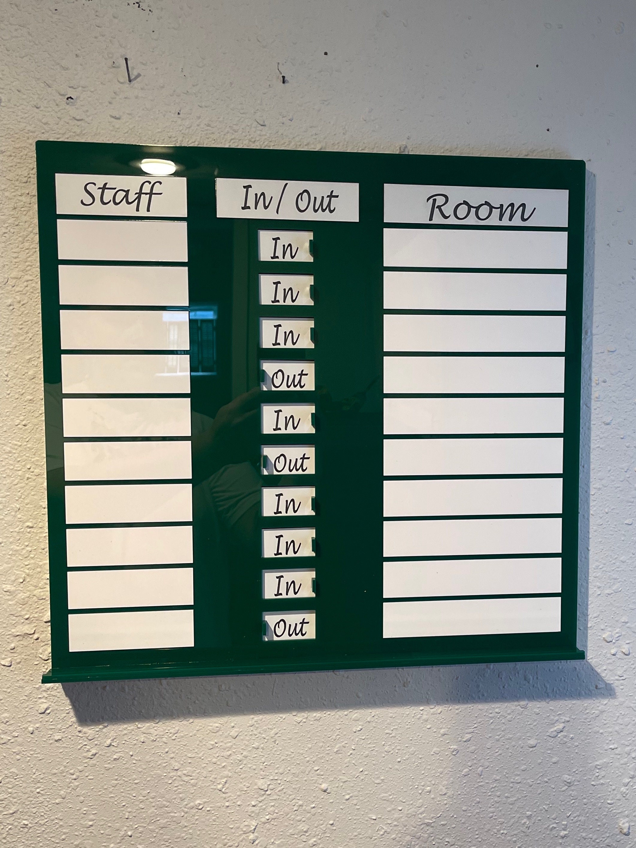 Out of Office Sign With a Sliding in / Out. Includes a Comment Section ...