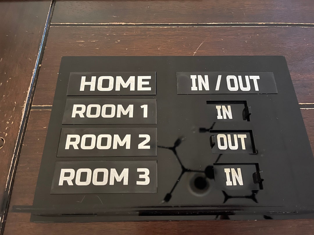 Out of Office Sign With a Sliding In/out With Matching Names. Includes ...