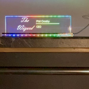 Custom Color Changing LED Desk Nameplate, USB or Battery Powered - Etsy