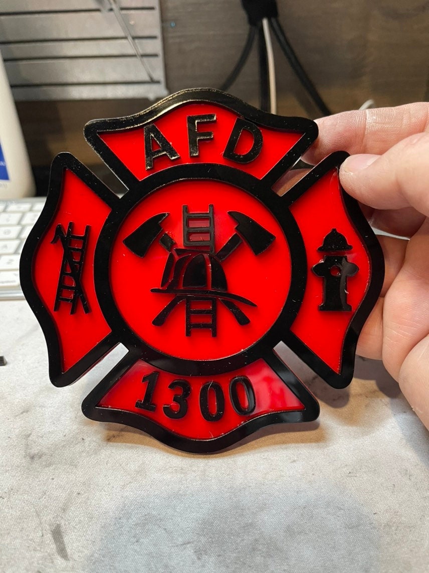Fire Fighter Maltese/emblem Cross. 3d Looking Layered Acrylic Sign ...