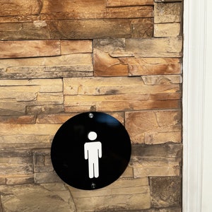 6 Round 3D Restroom Acrylic Sign Bathroom Signs Office - Etsy