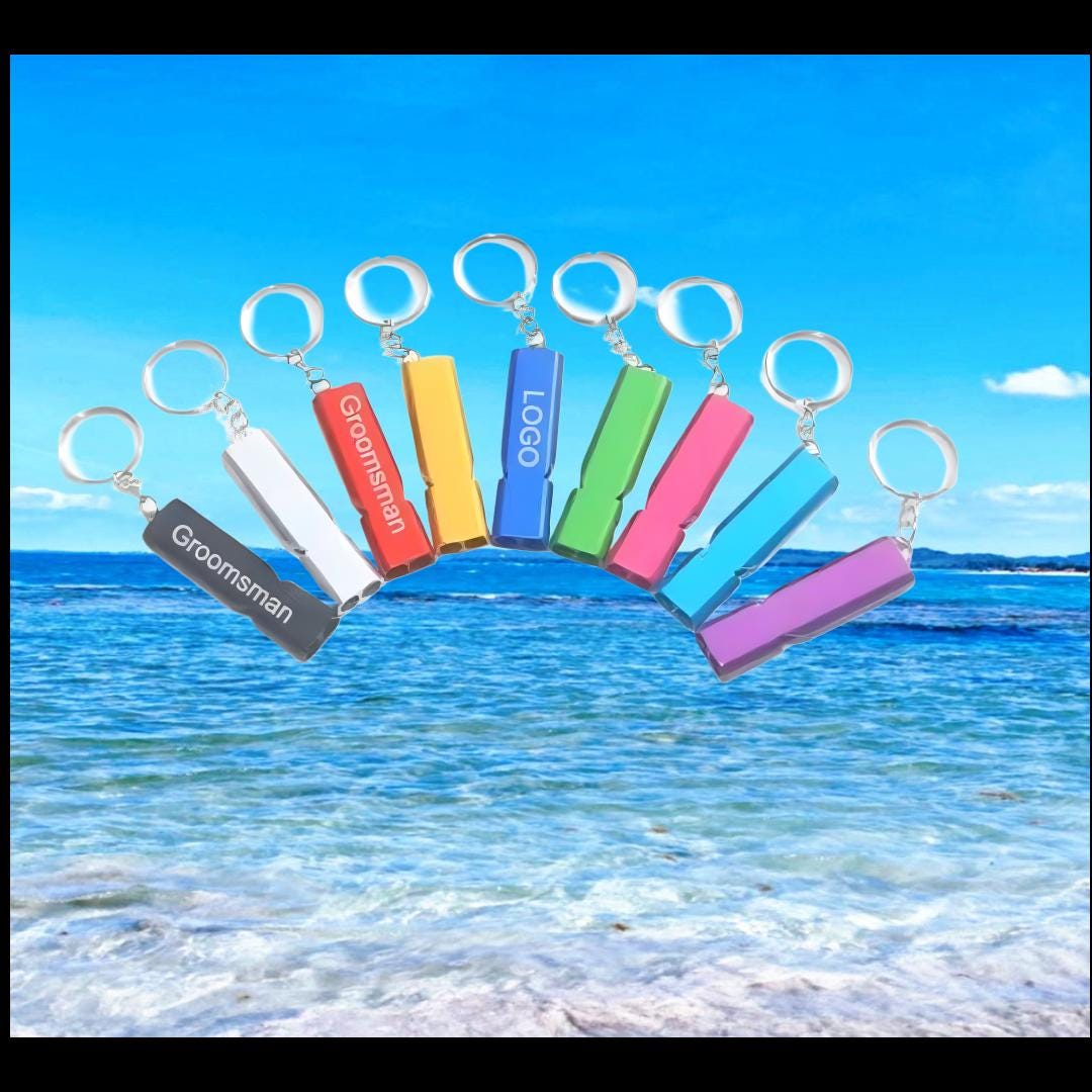 Dual High Frequency Whistle Aluminum Alloy Whistle Keychain EDC Camping ...