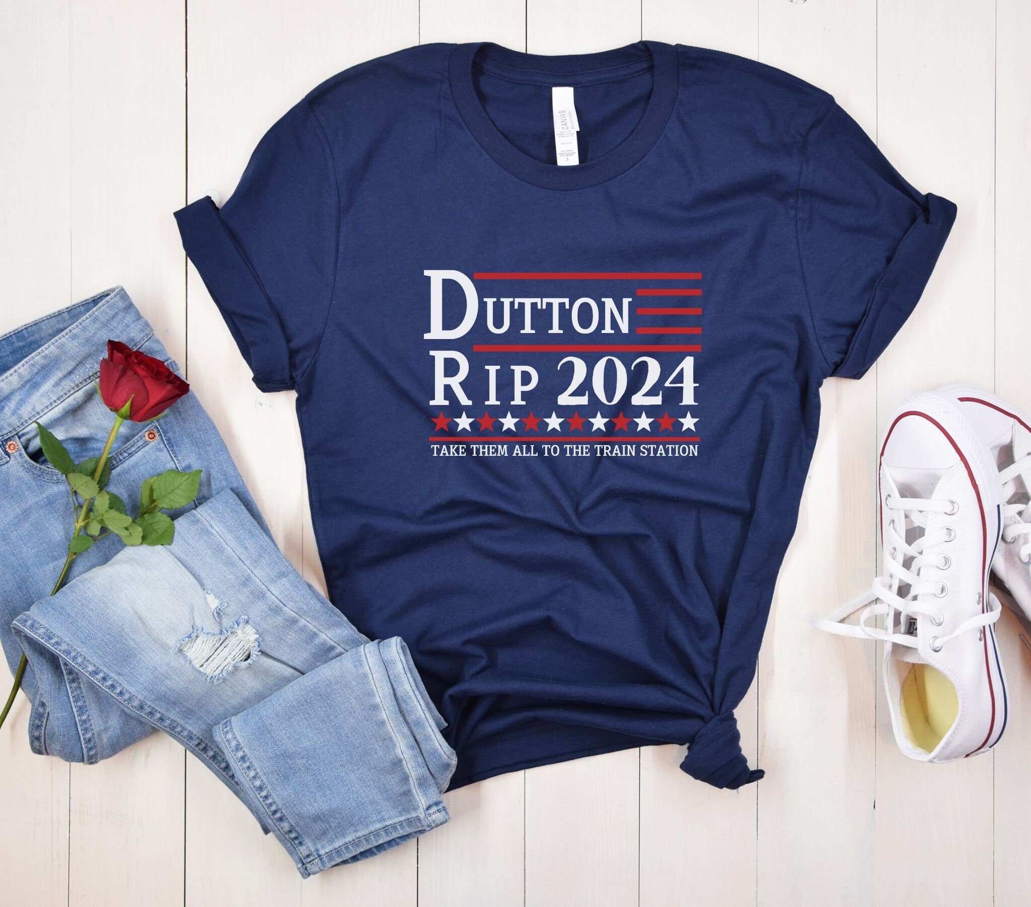 Vote Duton Rip 2024 Train Station T-shirt, Cowboy Y Ranch Tshirt, Election 2024, Elect ...