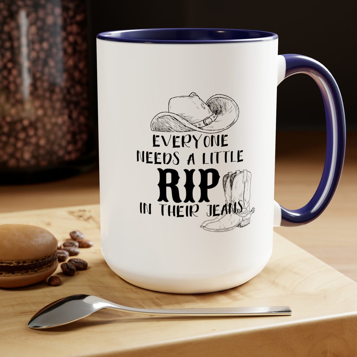 Everyone RIP Jeans Two-tone Coffee Tea Mugs, 15oz RIP Lover Cowboy ...