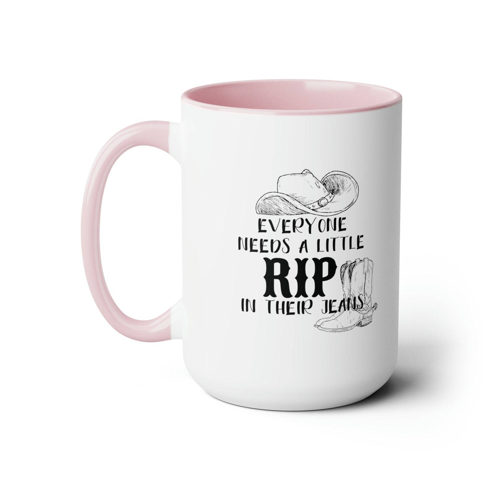Everyone RIP Jeans Two-tone Coffee Tea Mugs, 15oz RIP Lover Cowboy ...
