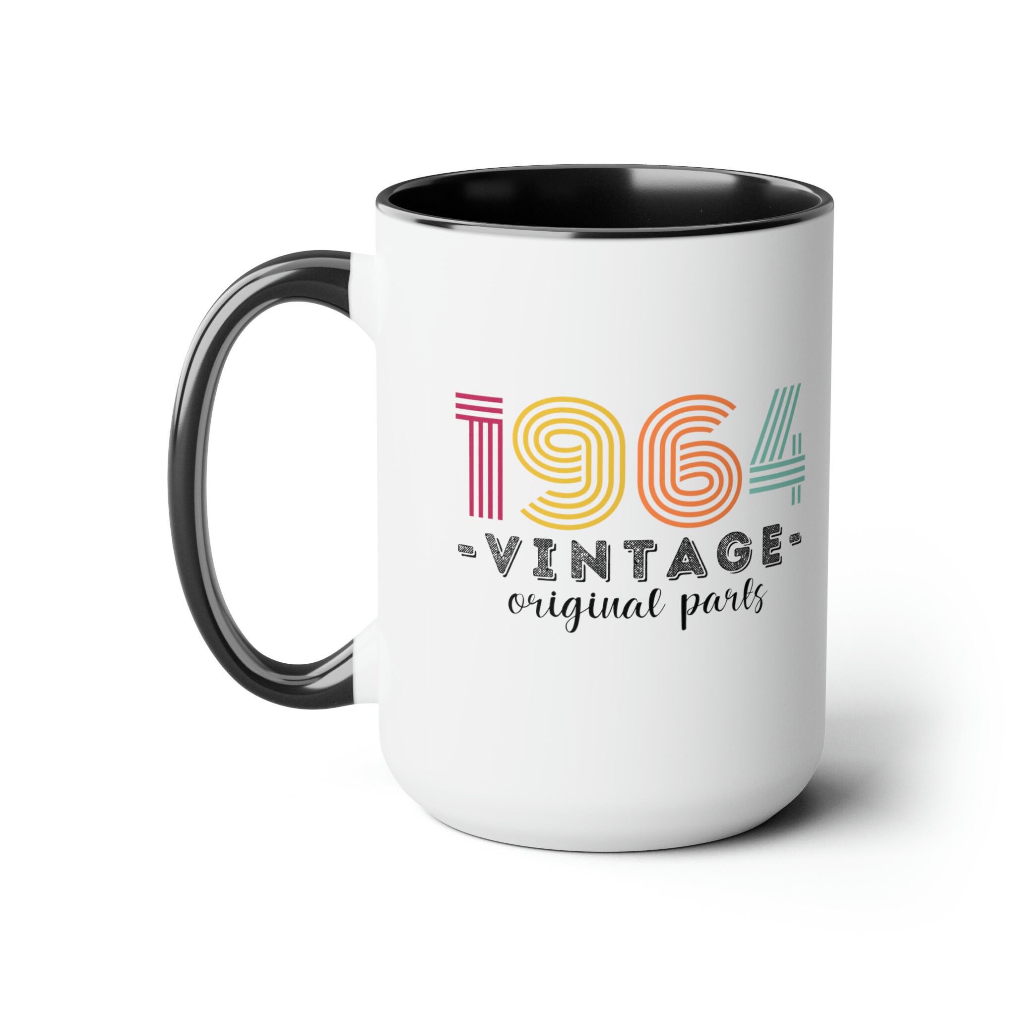 Vintage 1964 60th Birthday Original Parts Two-tone Coffee Mugs, 15oz ...