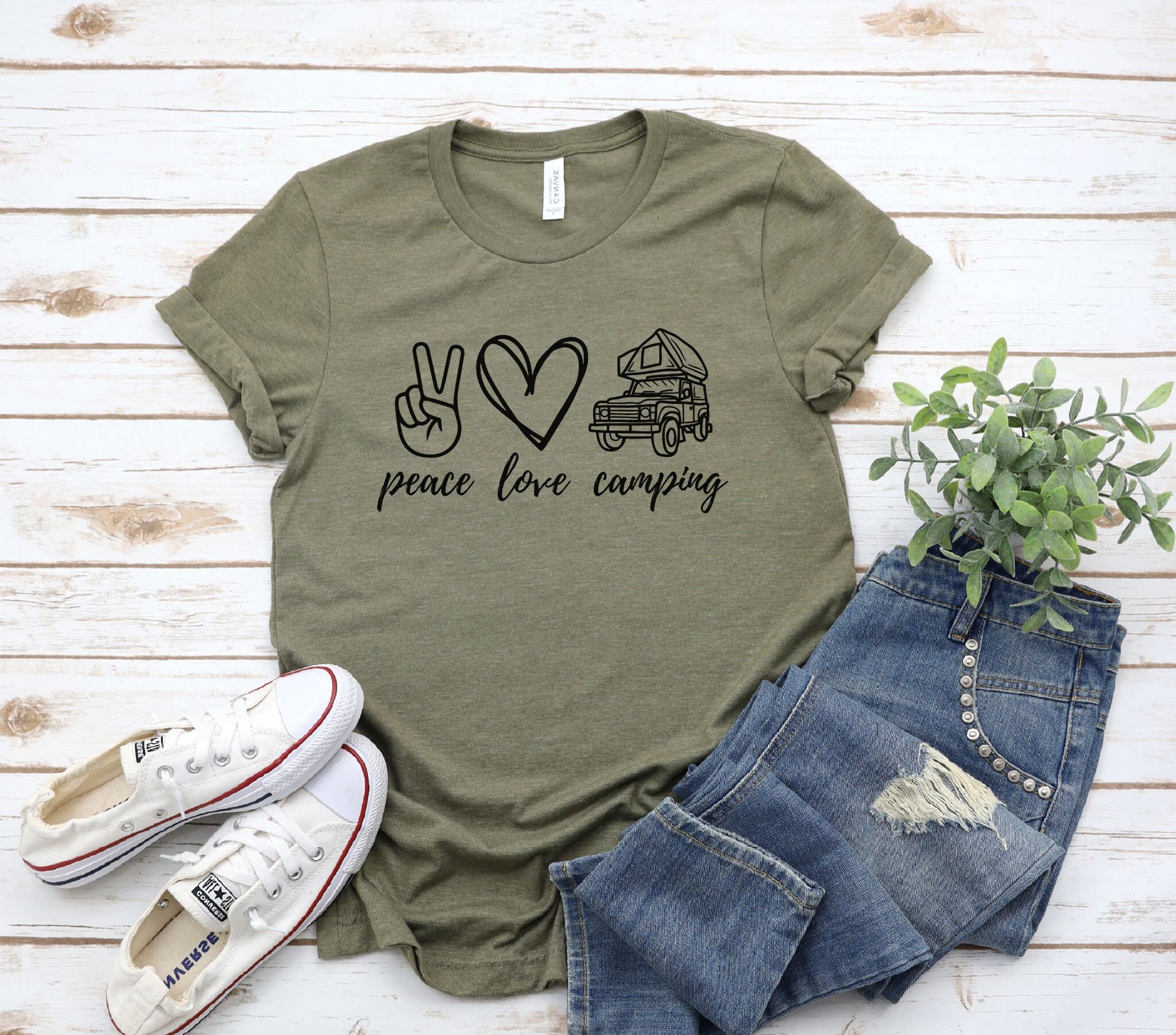 Peace Love Camping T-shirt, Overlanding Shirt, Love Camp, Camper ...